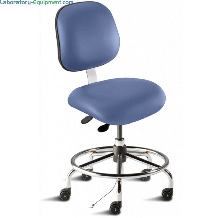Chair; ISO 7, Blue, Tubular Steel, 18" - 22", With Footring, Elite ...