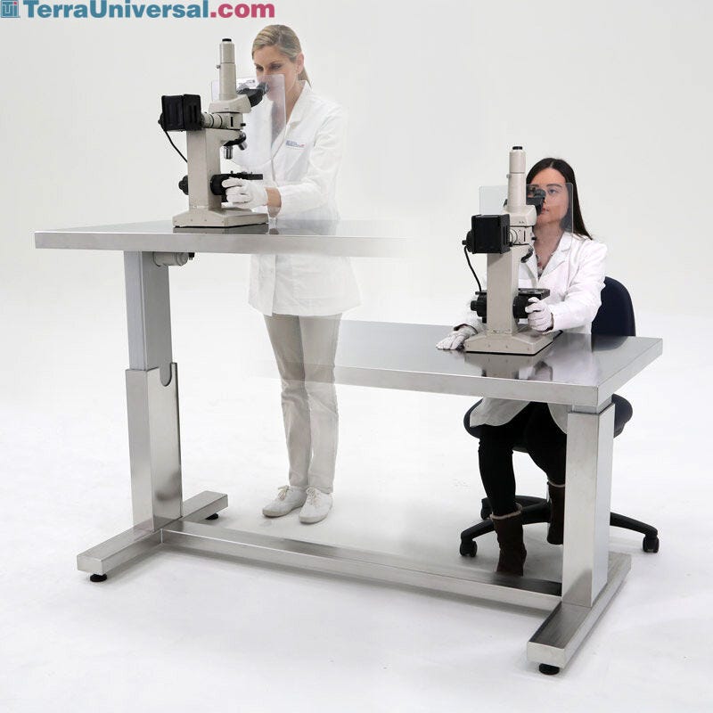 ErgoHeight Electric Height Adjustable Cleanroom Workstations | Terra ...