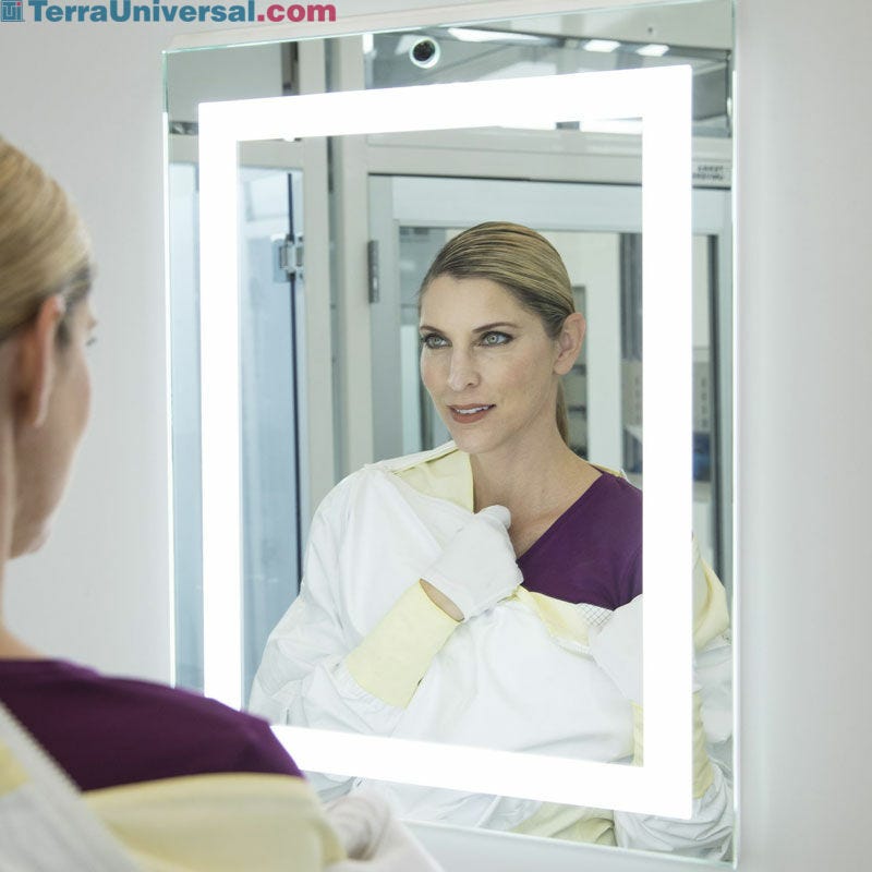 BioSafe Cleanroom Mirrors with Integrated LED