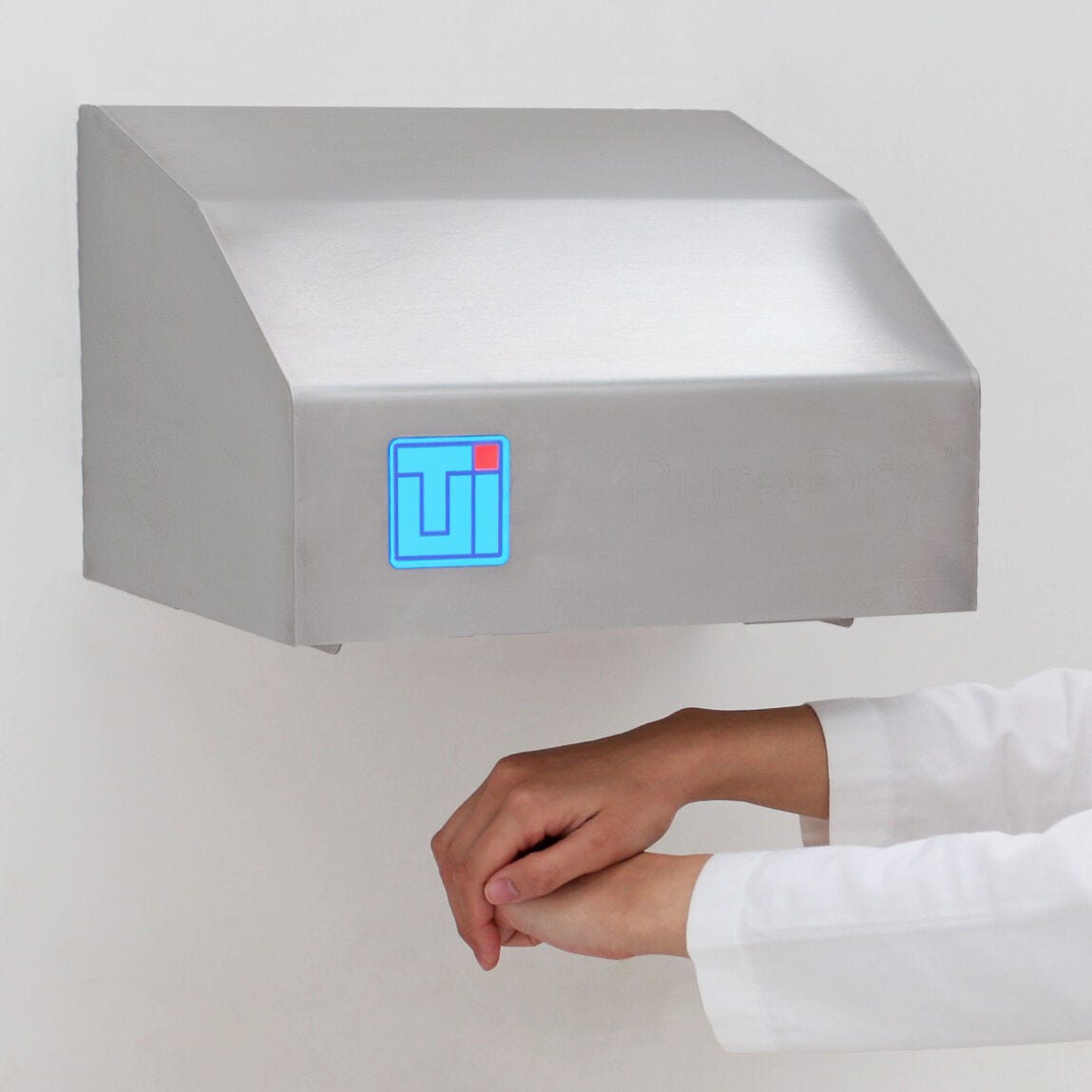 Hand Dryer; PureDry, 304 Stainless Steel, 15" W x 11" D x 12.048" H ...