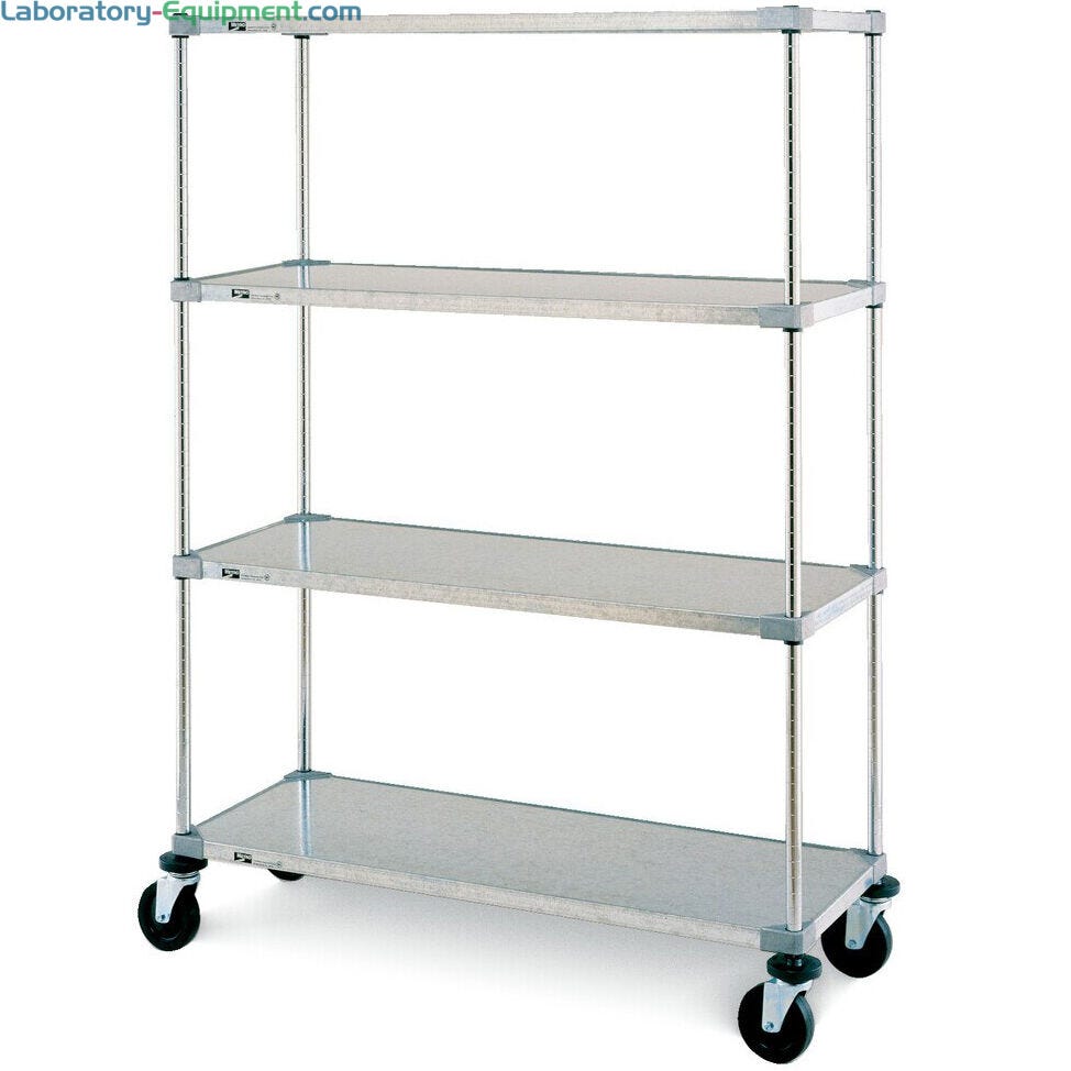 Metro Super Erecta Shelf® Stem Caster Carts - Solid Shelves 1329-PP-01