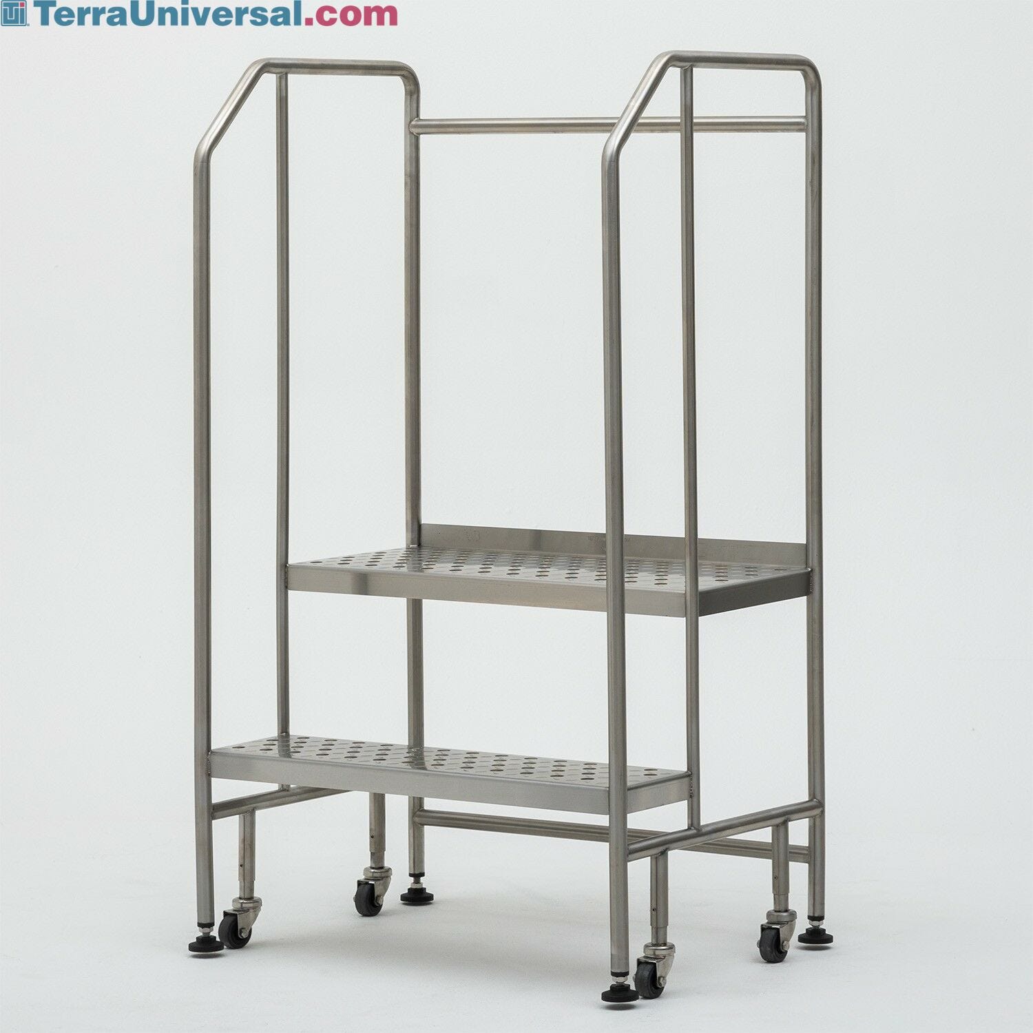 Mobile Step Ladder; Round Tube, Fully Welded, 2 Steps, 304 or 316 ...