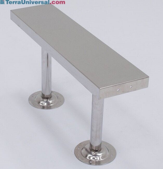 BioSafe® Gowning Bench; 304 Stainless Steel, SolidTop™, 34" W x 9" D x ...