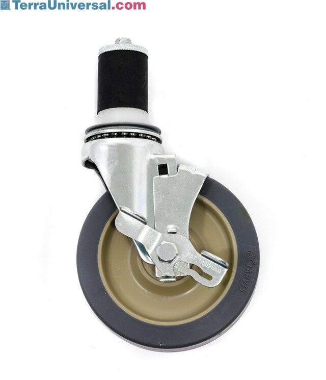 Caster; High Modulus Rubber, Swivel/Brake Expandable Stem Kit, Olympic ...
