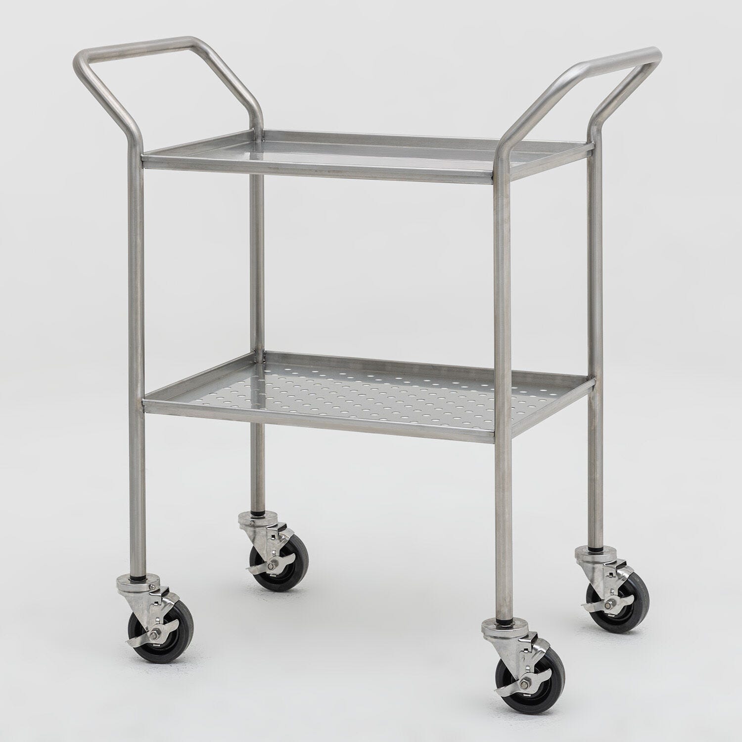 BioSafe® Ultra-Clean Cleanroom Cart, Round Tube, 2 36" x 18" Shelves ...