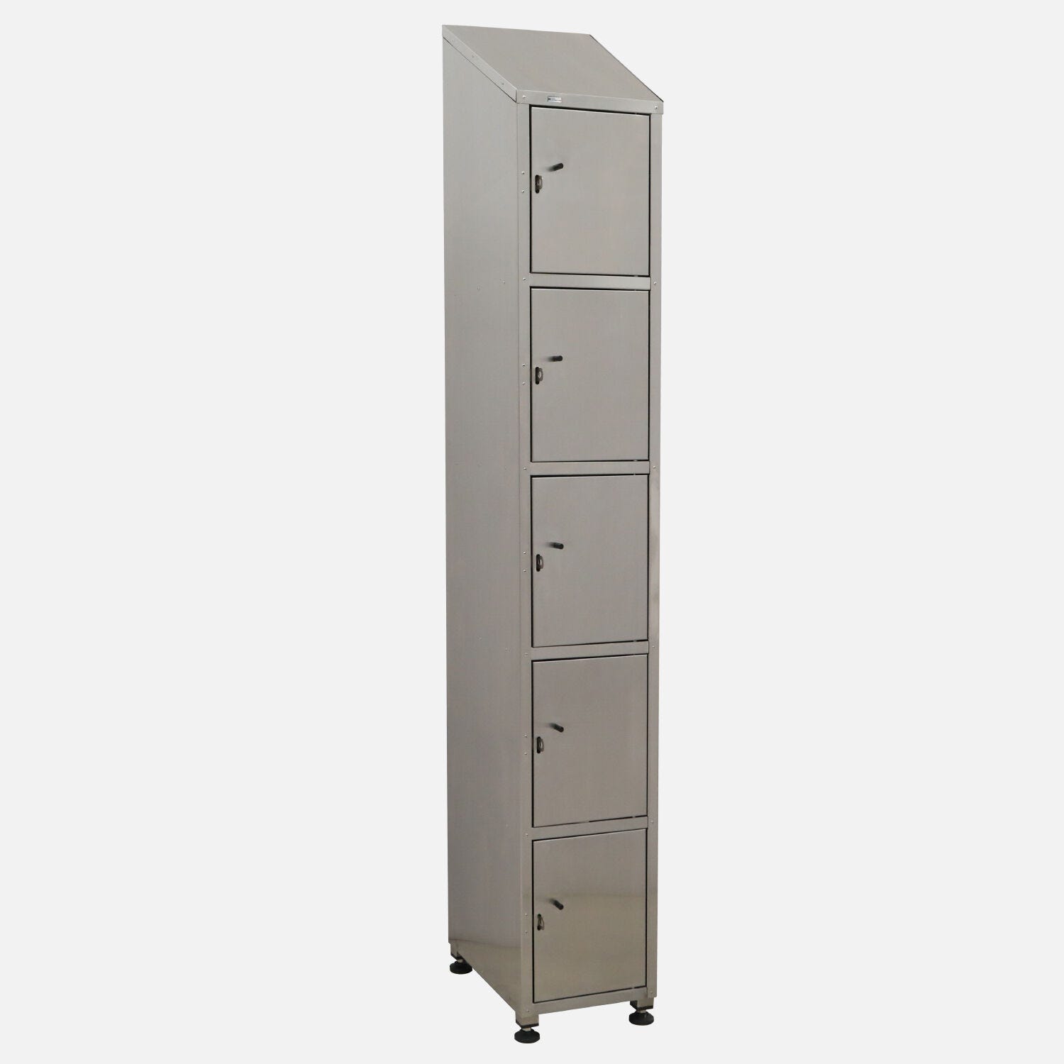 Locker; 5 Tier, 12" W x 18" D x 80.88" H, 304 Stainless Steel