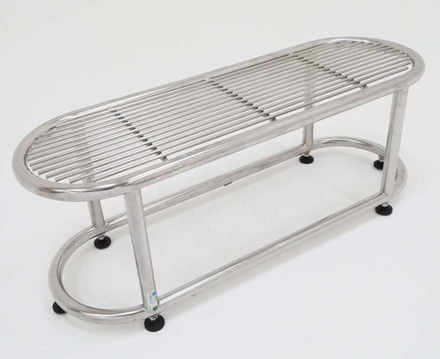 BioSafe® Gowning Bench; 304 Stainless Steel, Tubular Top, 48"W x 16"D x ...