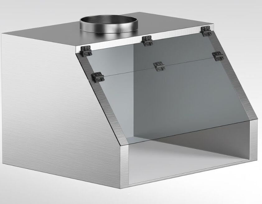 Hood; ValuLine, Benchtop, Ducted, 304 Stainless Steel, 60" W x 30" D x ...