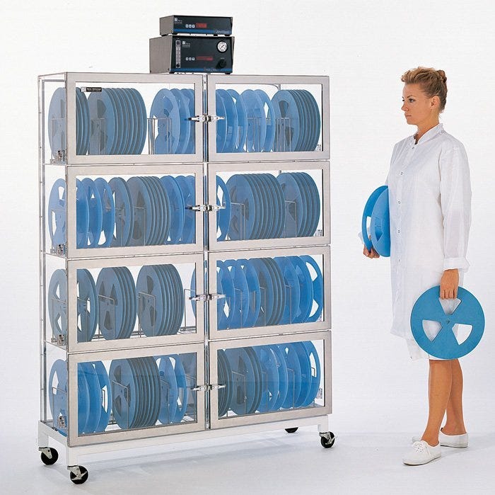 Vertical Dry Storage Desiccator Cabinets for Non-Stackable Material