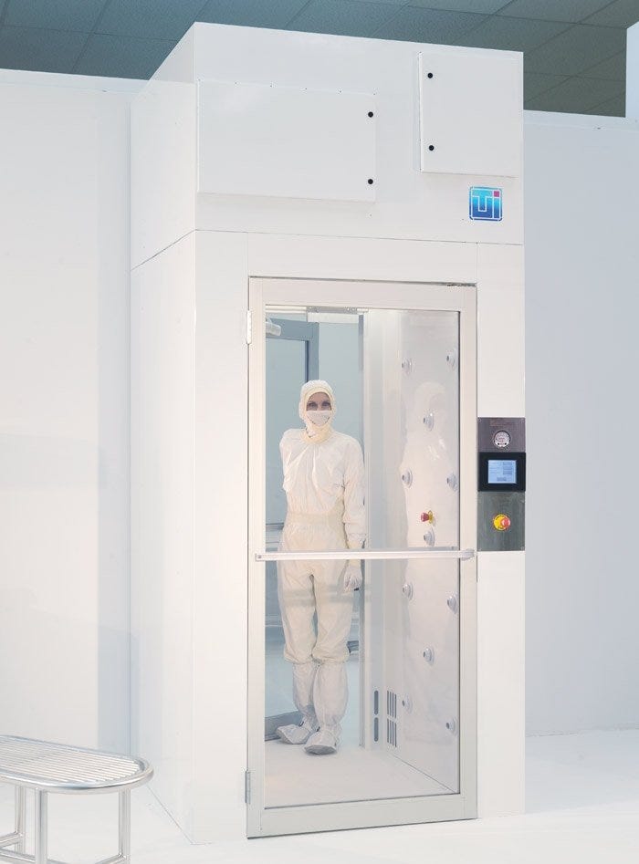 Cleanroom Air Showers and Tunnels